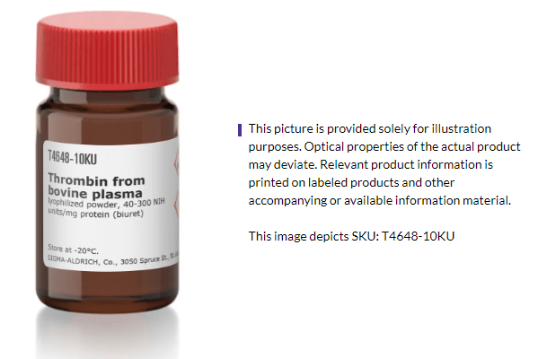 ترومبین از پلاسمای گاو T4648 Sigma-Aldrich - شیمی کهن شیمی کهن
